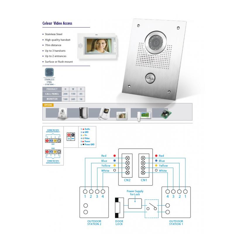 Colour Video Intercom Kit - Rushton Electronic Solutions