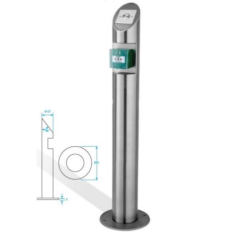 Stainless Steel Reader Post with Cut Out - Rushton Electronic Solutions