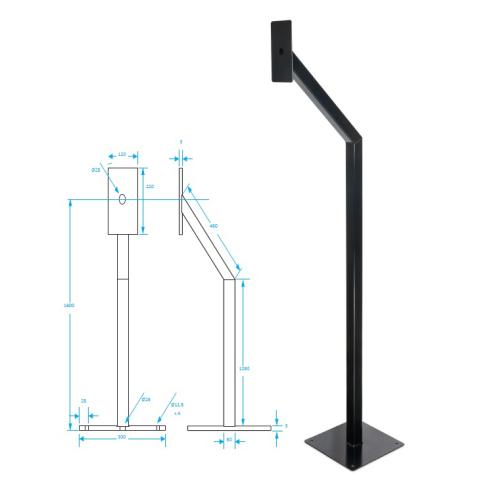 Stainless Steel Reader Post - Vehicle Height - Rushton Electronic Solutions