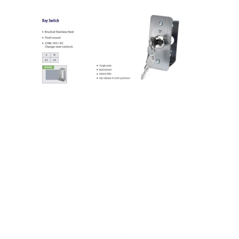 System Override Key Switch - NARROW Maintained Single Pole - Rushton ...